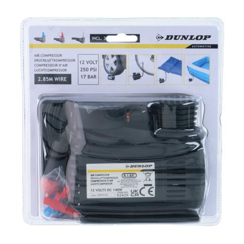 Mini compresseur Dunlop - 12V 10Amp